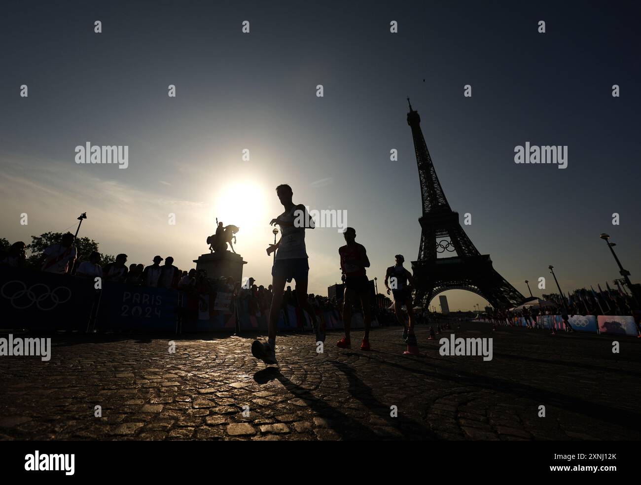 A general view of competitors during the Men's 20km Race Walk at the ...