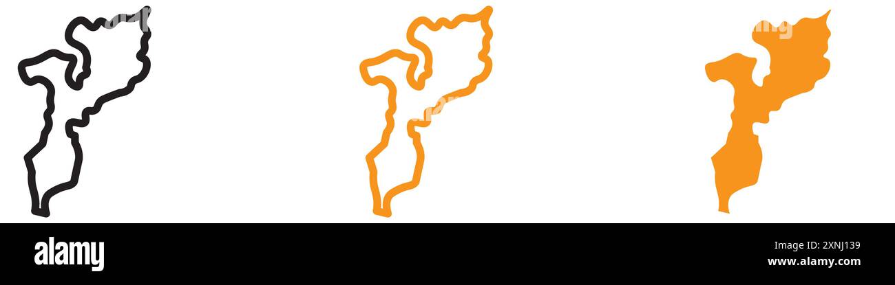 Mozambique map icon web design logo set collection in flat vector Stock ...