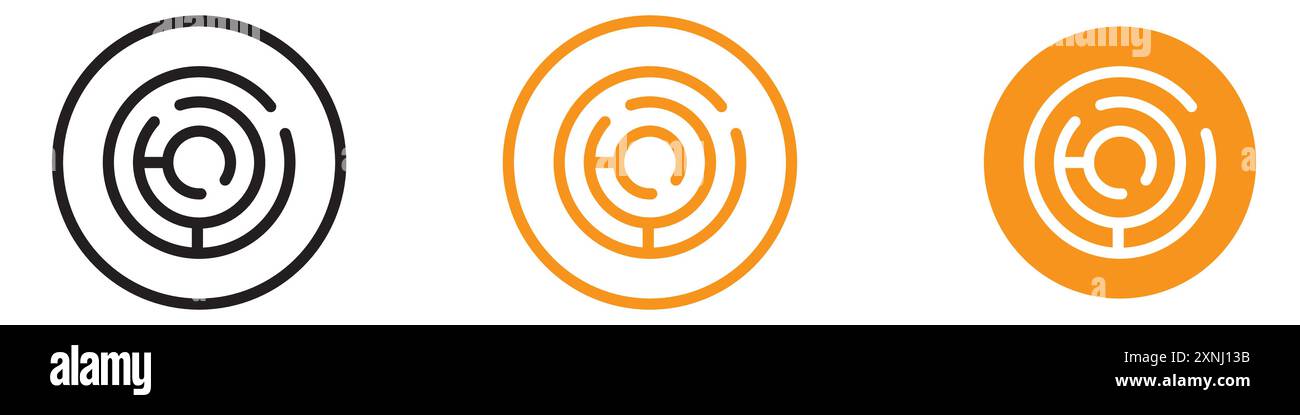 Labyrinth icon web design logo set collection in flat vector Stock ...