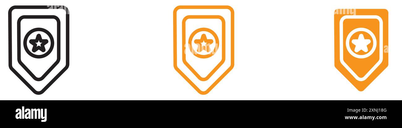 Military Rank icon web design logo set collection in flat vector Stock ...