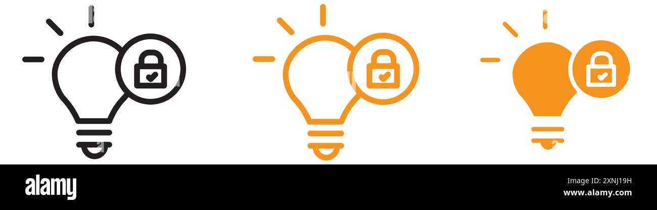 Patent idea icon web design logo set collection in flat vector Stock ...