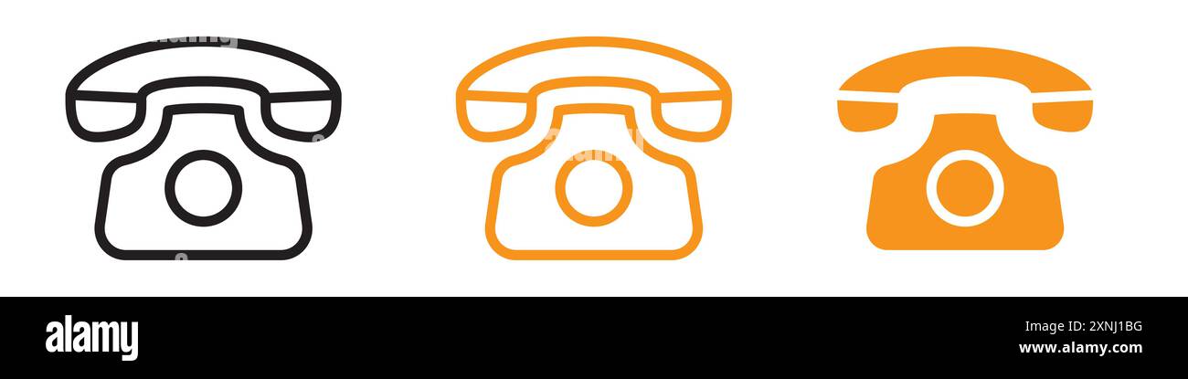 old phone icon web design logo set collection in flat vector Stock ...