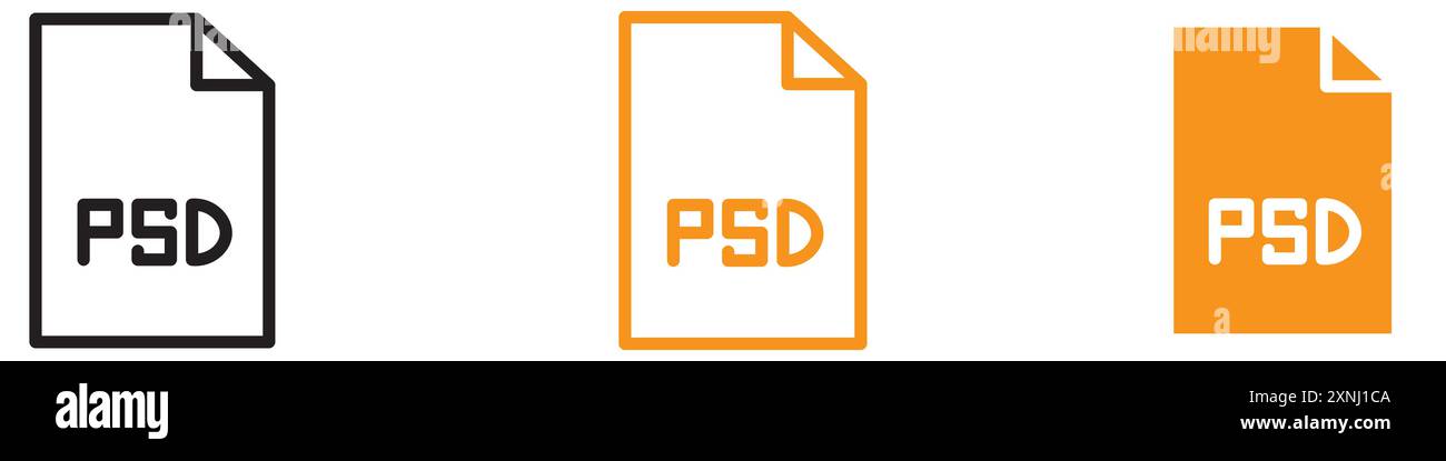 PSD File Format Icon web design logo set collection in flat vector ...