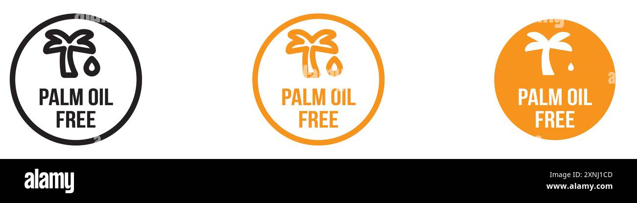 Palm oil free icon web design logo set collection in flat vector Stock ...