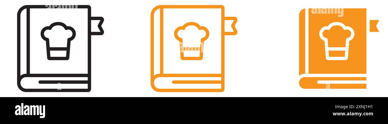 recipe book icon web design logo set collection in flat vector Stock ...