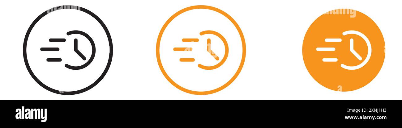 Quick time icon web design logo set collection in flat vector Stock ...