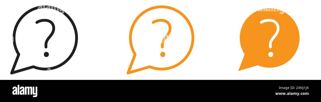 Question mark icon web design logo set collection in flat vector Stock ...