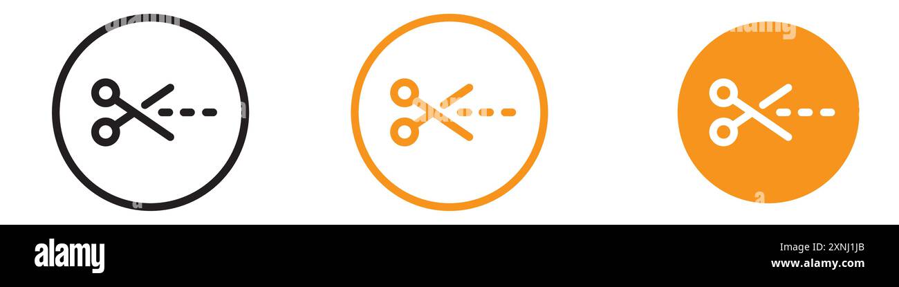 Scissors cutting icon web design logo set collection in flat vector ...