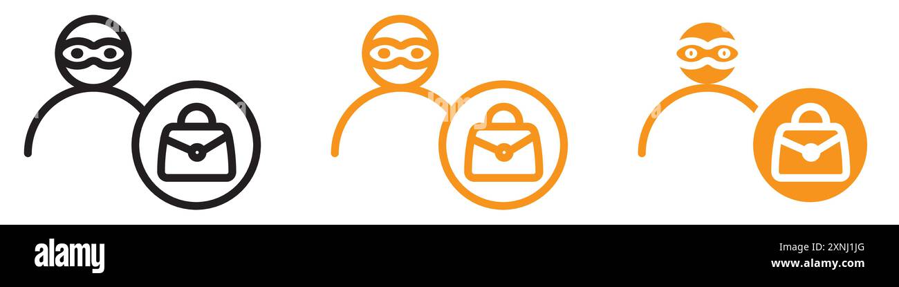 Purse snatcher icon web design logo set collection in flat vector Stock ...