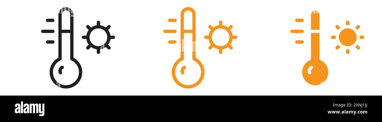 Meteorology thermometer measuring icon web design logo set collection ...