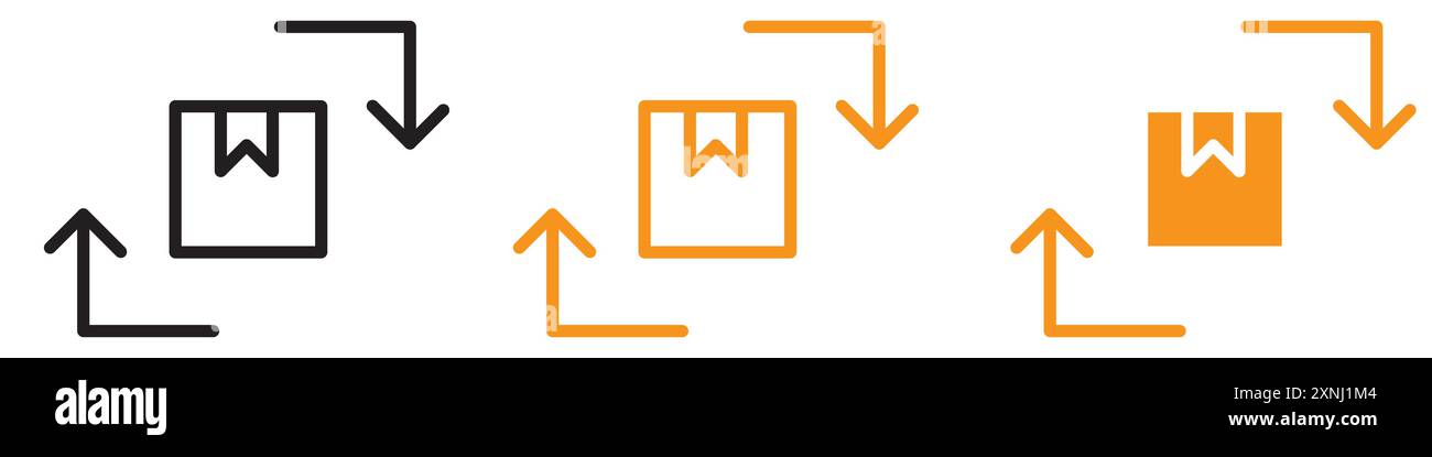 Supply chain process icon web design logo set collection in flat vector ...