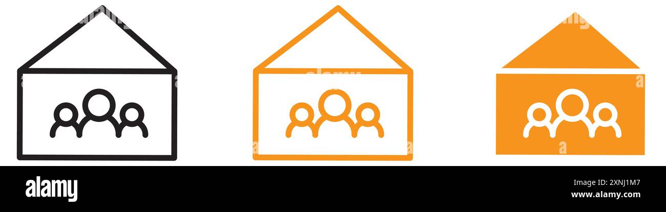 roommates icon web design logo set collection in flat vector Stock ...