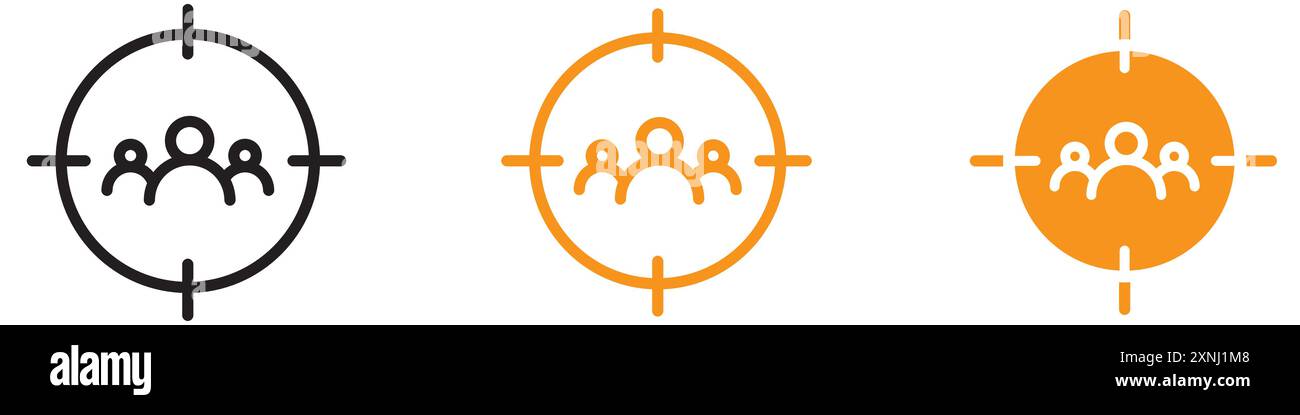 Target audience icon web design logo set collection in flat vector ...