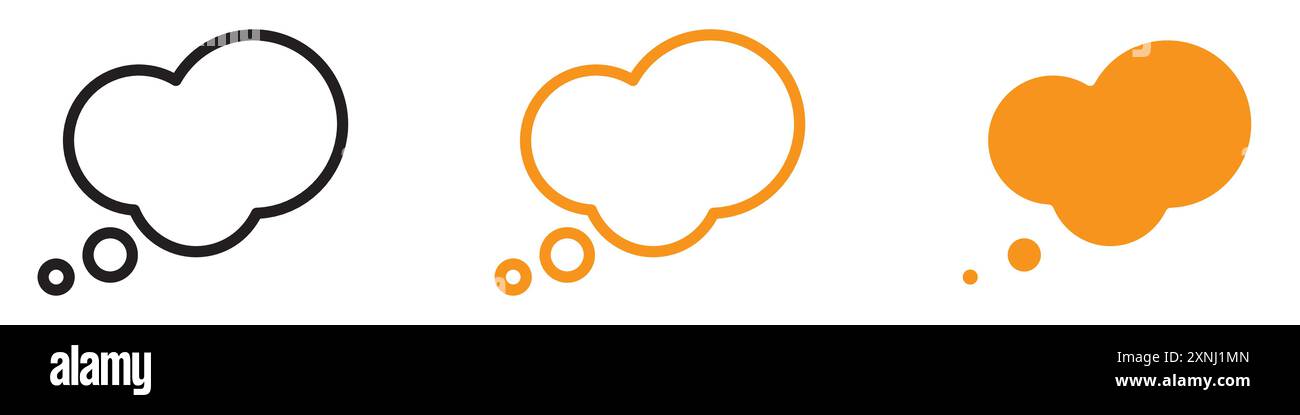 Thinking bubble icon web design logo set collection in flat vector Stock Vector Image & Art - Alamy