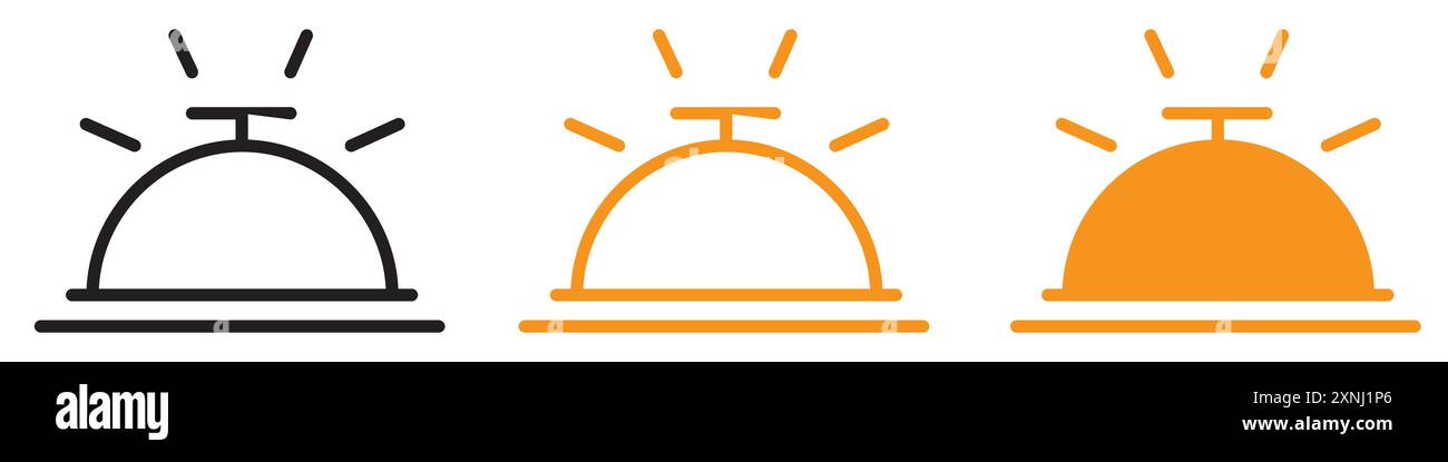 Service bell icon web design logo set collection in flat vector Stock ...