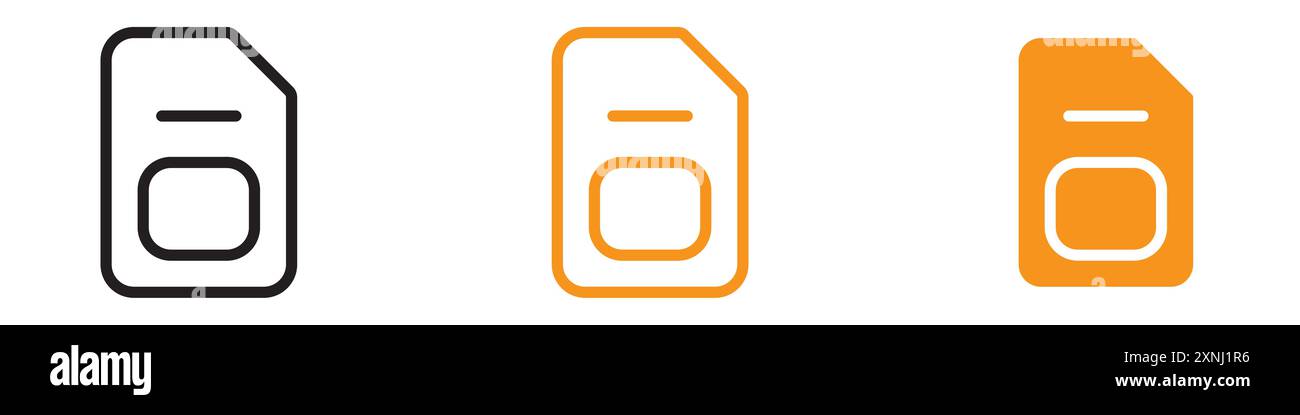 Sim card icon web design logo set collection in flat vector Stock ...