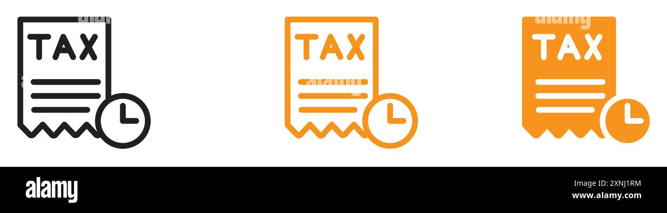 Tax reminder icon web design logo set collection in flat vector Stock ...
