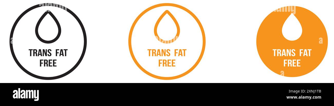 Trans fat free icon web design logo set collection in flat vector Stock Vector Image & Art - Alamy