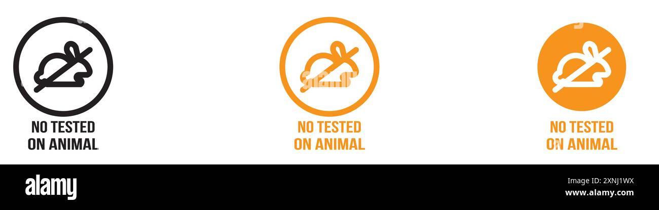 Not tested on animals icon web design logo set collection in flat ...