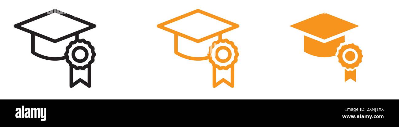 University, college degree icon web design logo set collection in flat vector Stock Vector Image ...