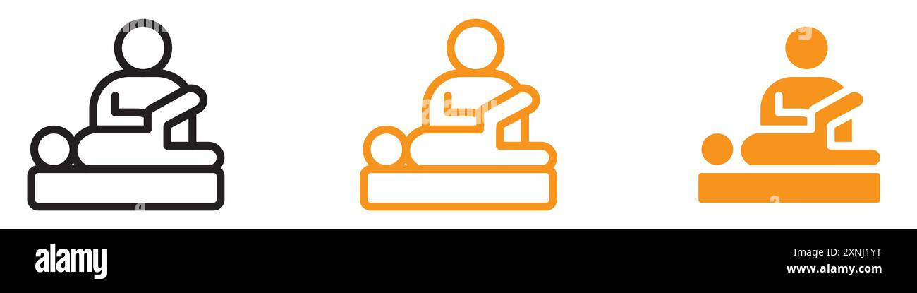 Physiotherapy icon web design logo set collection in flat vector Stock ...