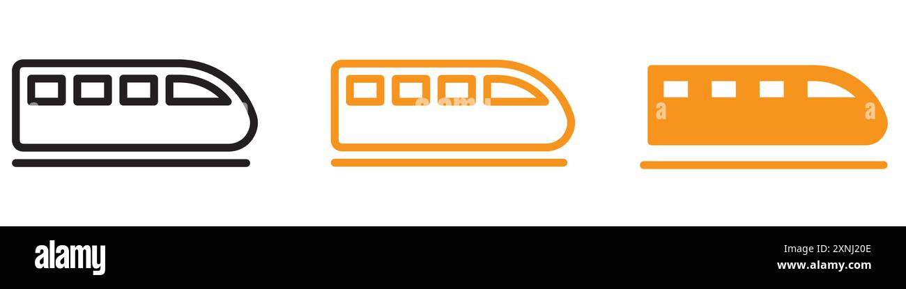 Subway high speed train icon web design logo set collection in flat ...