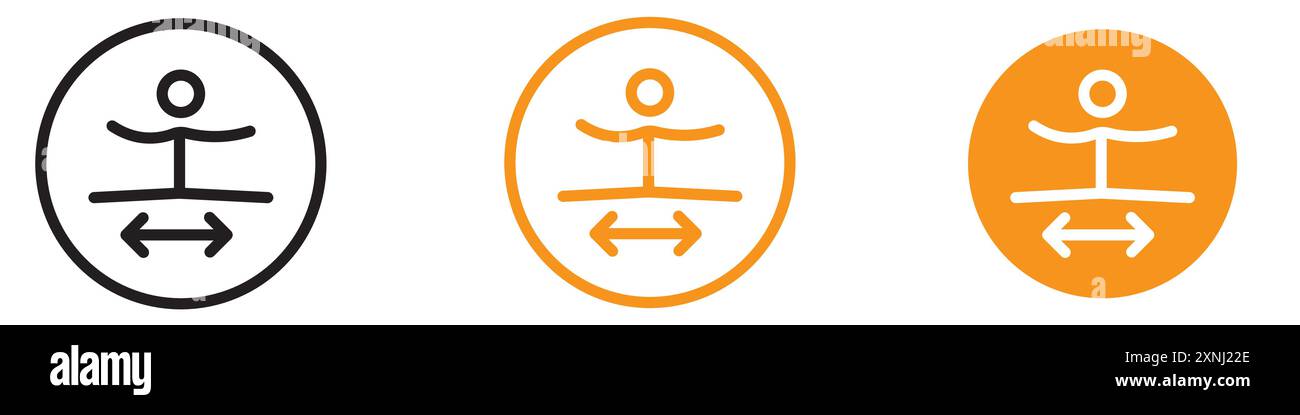 Split legs exercise icon web design logo set collection in flat vector ...