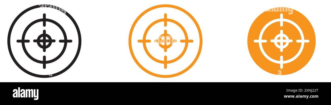 Target, aim, focus icon web design logo set collection in flat vector ...