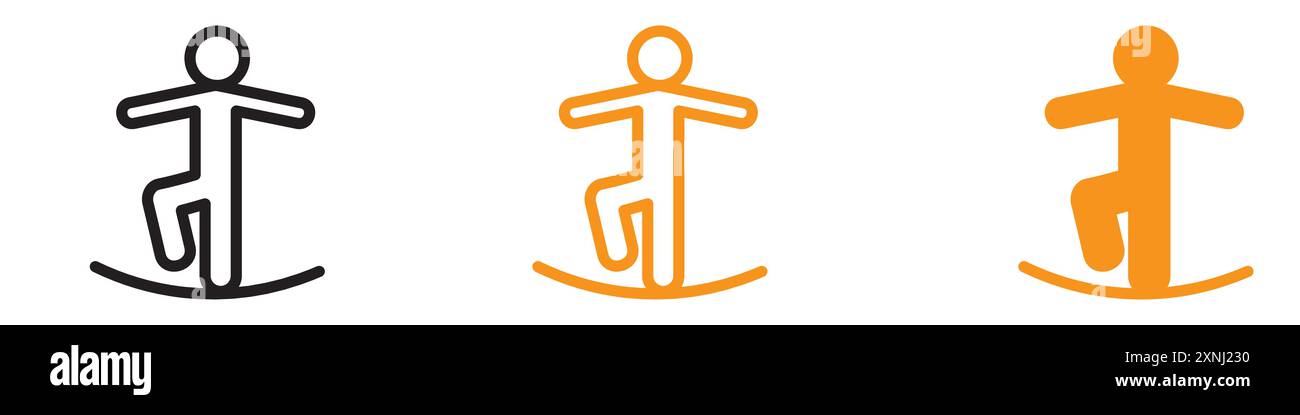 Tightrope walker icon web design logo set collection in flat vector ...