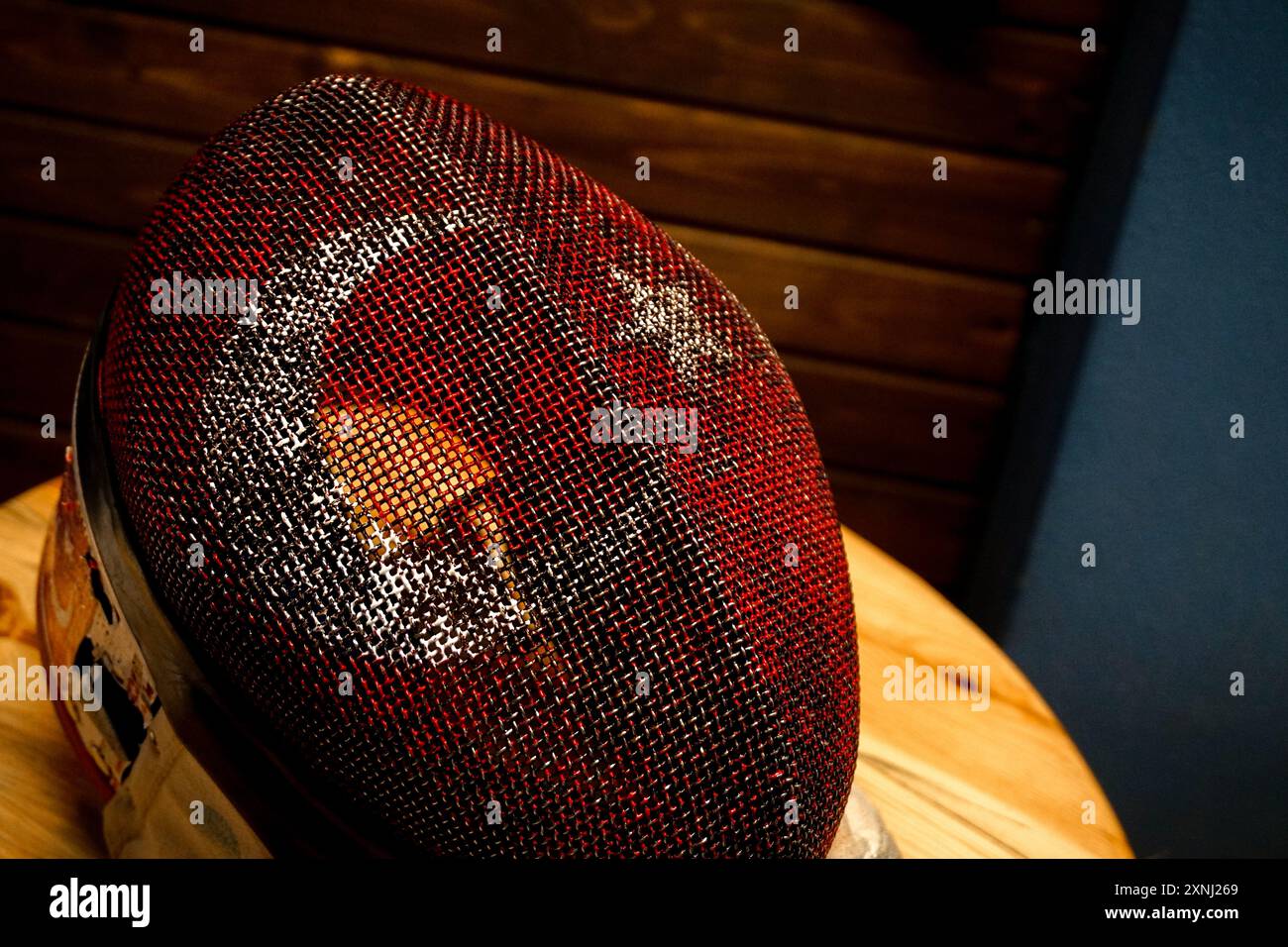 Fencers mask painted in Turkish flag colors close up view Stock Photo ...