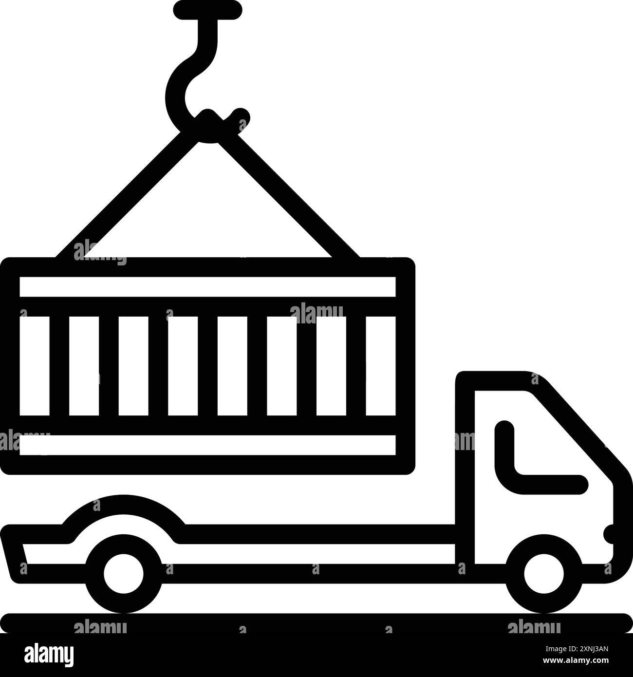 Crane lifting container Black and White Stock Photos & Images - Alamy