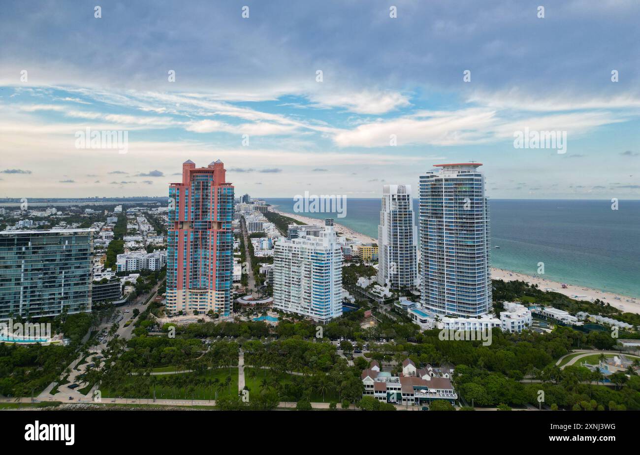 Cityscape of Miami south beach. Florida with modern skyscrapers in ...