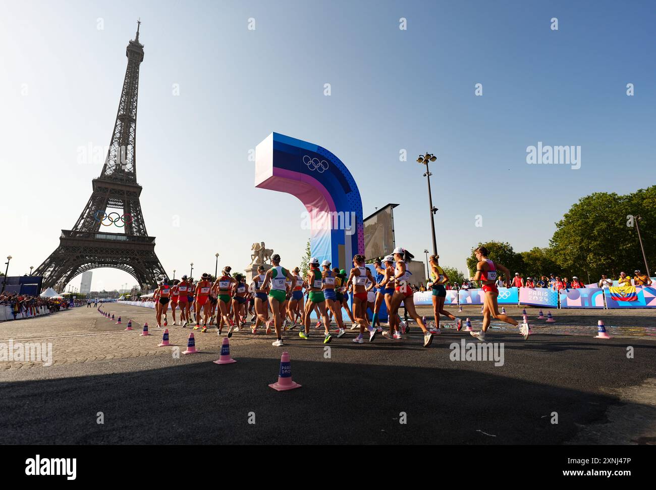A general view of competitors during the Women's 20km Race Walk at the ...