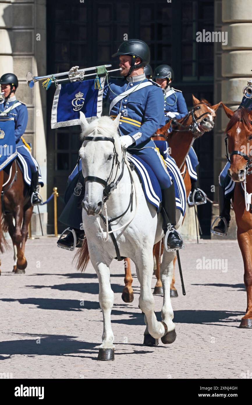 Military Band playing at Changing the guard at Royal Palace, Stockholm ...