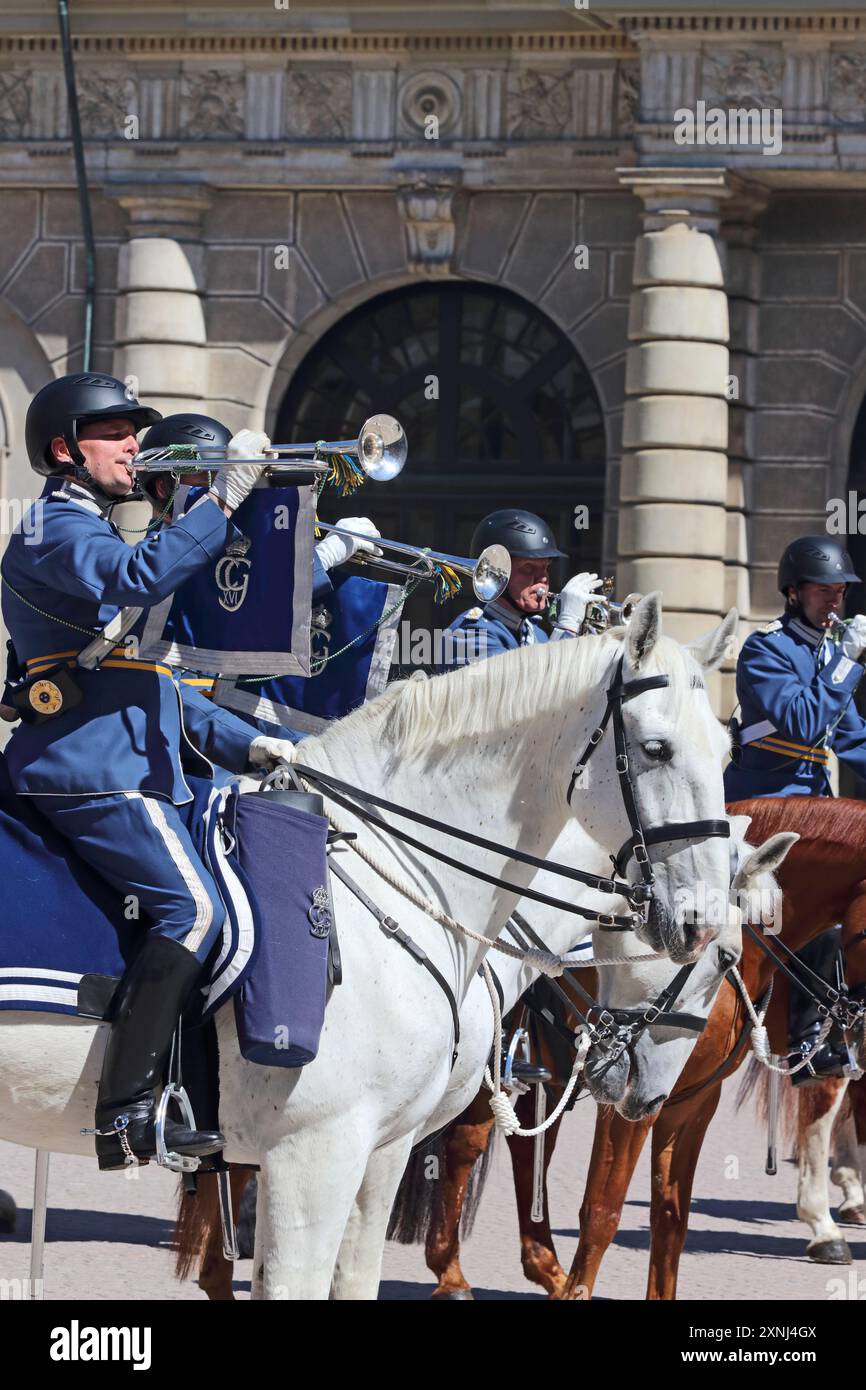 Military Band playing at Changing the guard at Royal Palace, Stockholm ...