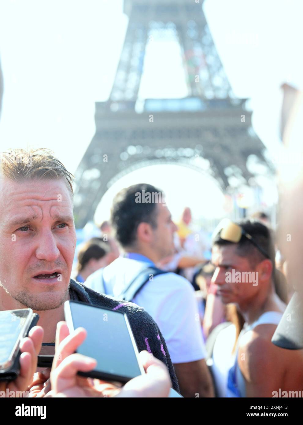 Paris, France. 01st Aug, 2024. Aku Partanen of Finland is interviewed ...