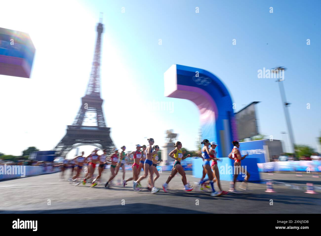 A general view of competitors during the Women's 20km Race Walk at the ...