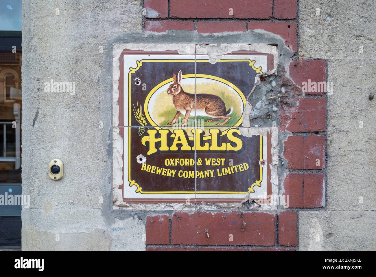 Halls brewery company signage on a pub Stock Photo - Alamy
