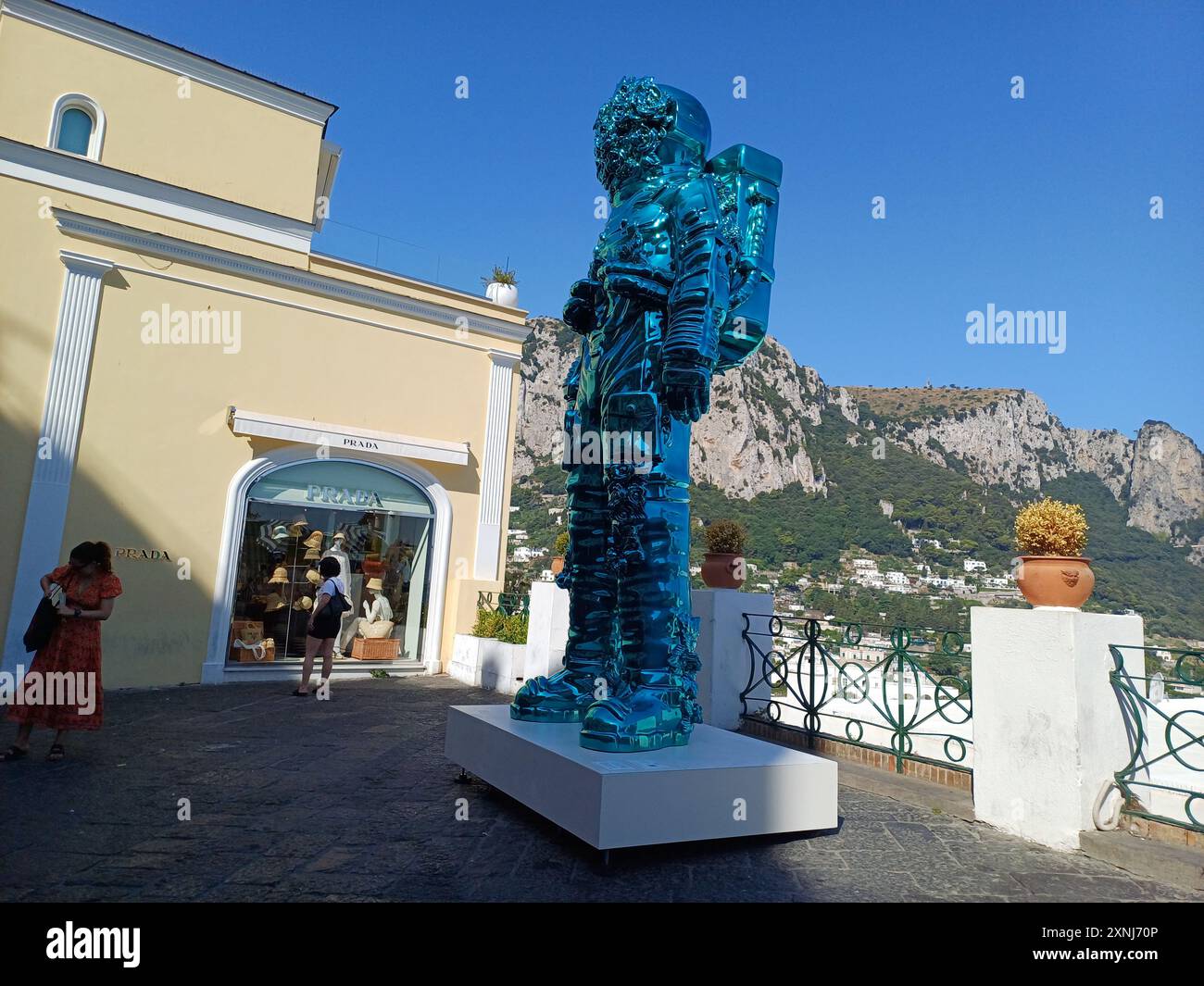 Art: Spaceman Shiny by Filippo Tincolini in the square of Capri island ...