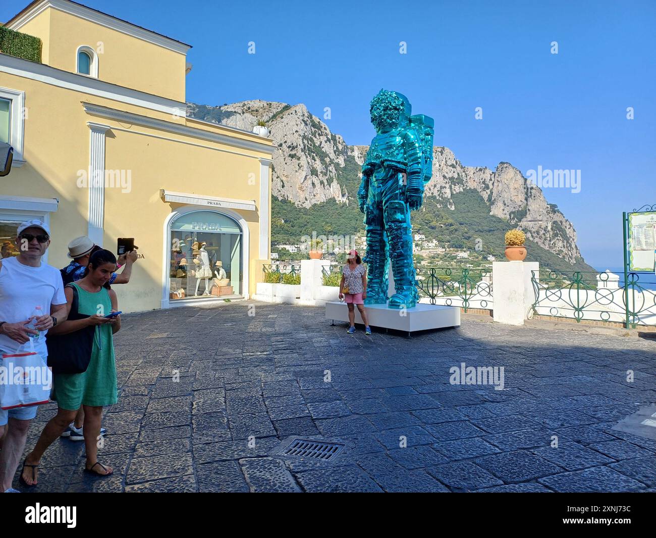 Art: Spaceman Shiny by Filippo Tincolini in the square of Capri island ...