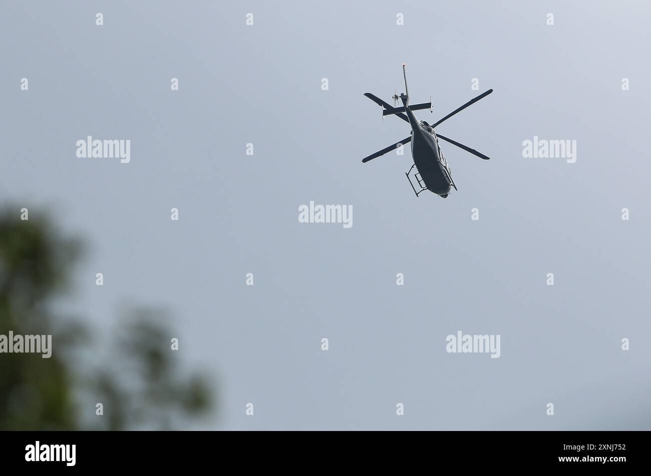Tanay, Rizal, Philippines. August 01,2024: Helicopter flying to Camp ...