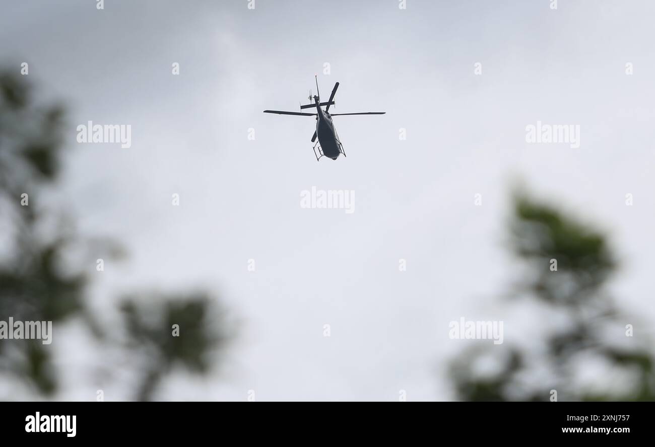 Tanay, Rizal, Philippines. August 01,2024: Helicopter flying to Camp ...