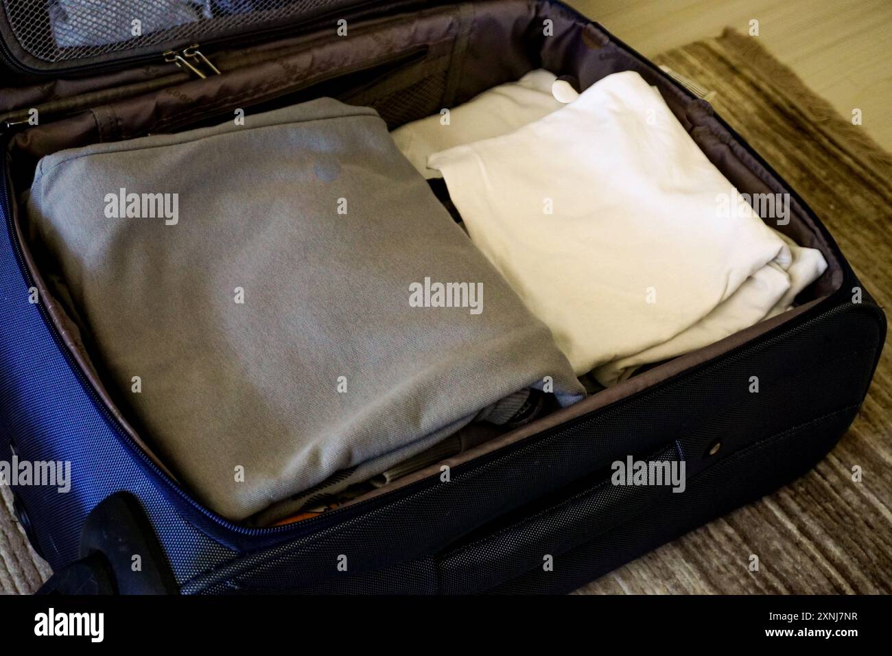 Packed luggage close up view Stock Photo - Alamy