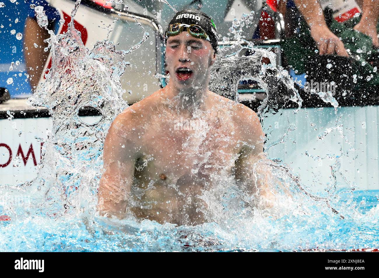 Daniel Wiffen of Ireland celebrates after competing in the swimming ...
