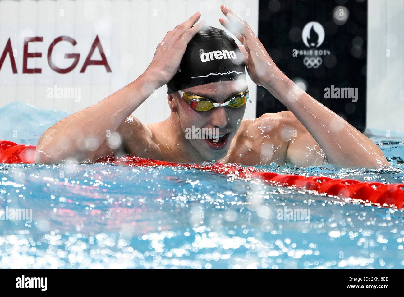 Daniel Wiffen of Ireland celebrates after competing in the swimming ...