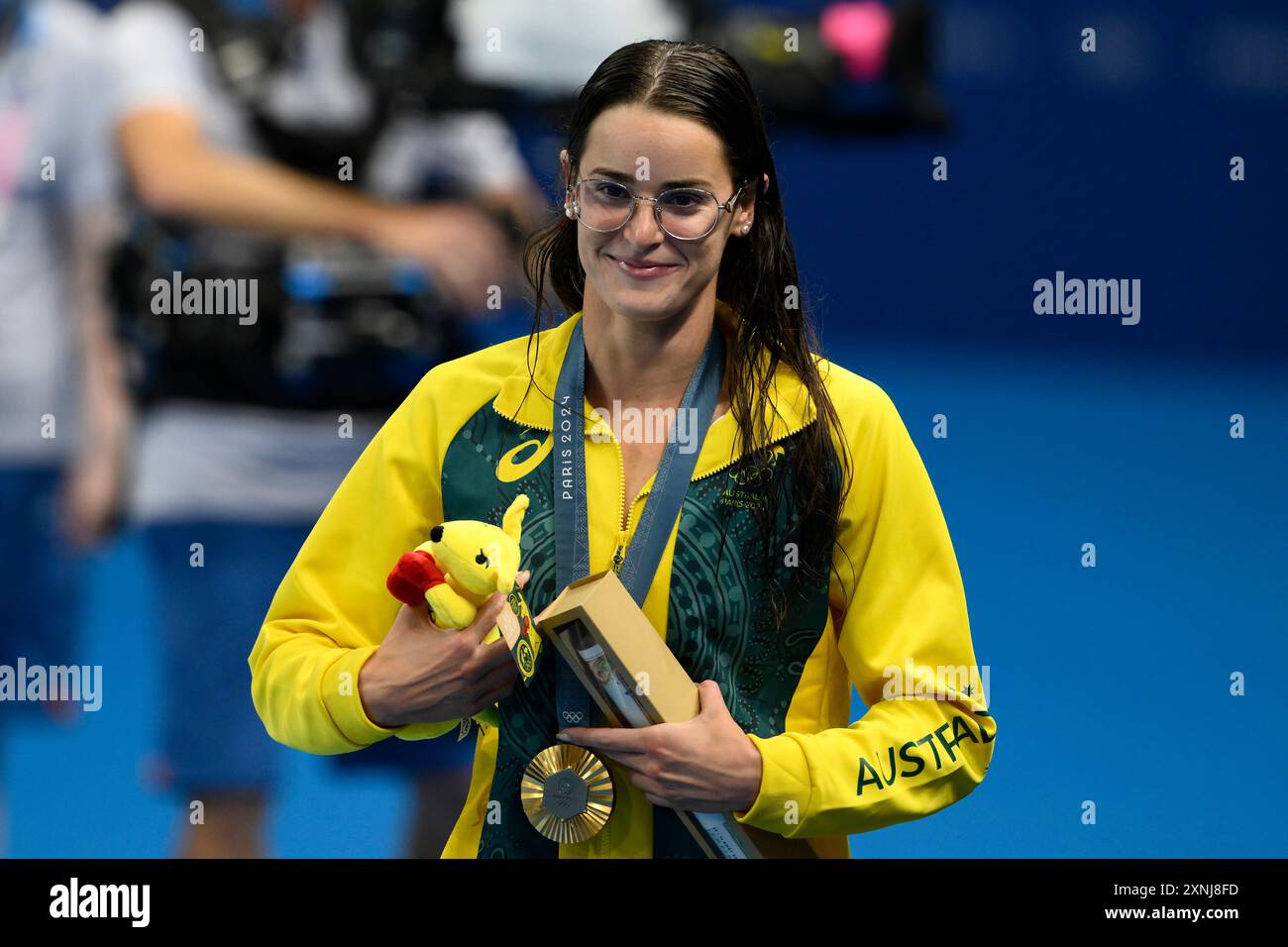 Kaylee Mckeown of Australia looks on as she attends the medal ceremony ...
