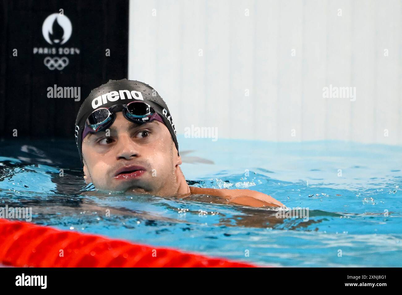 Alberto Razzetti of Italy reacts after competing in the swimming 200m ...