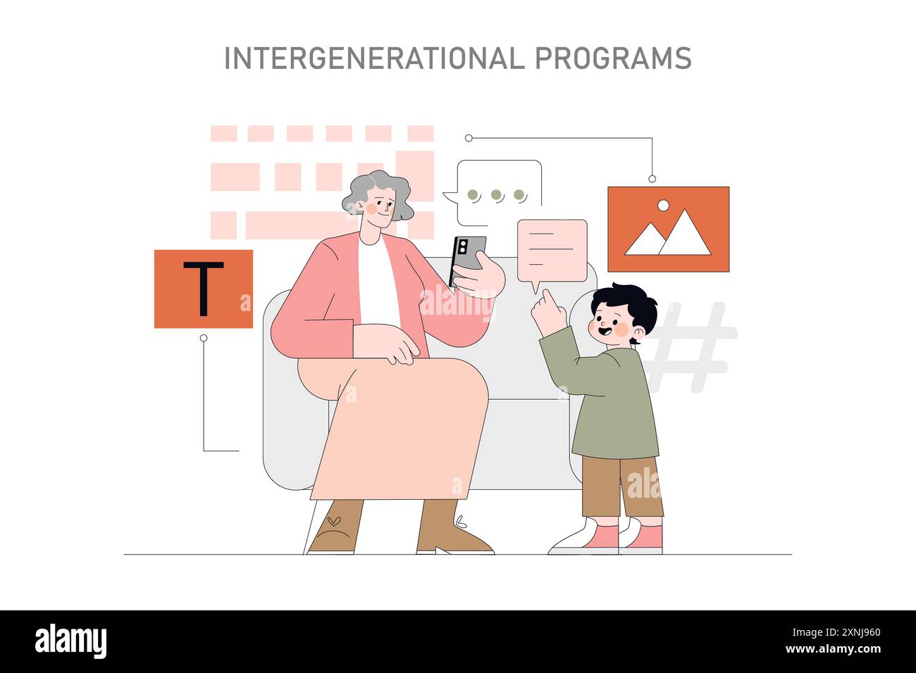 Generational interaction Stock Vector Images - Alamy