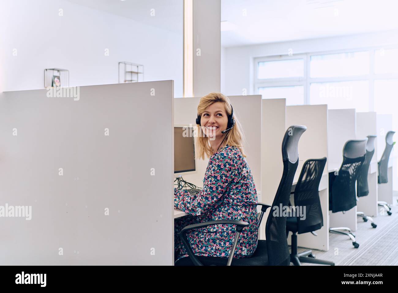 Female Call Center Agent Providing Customer Support and Assistance ...