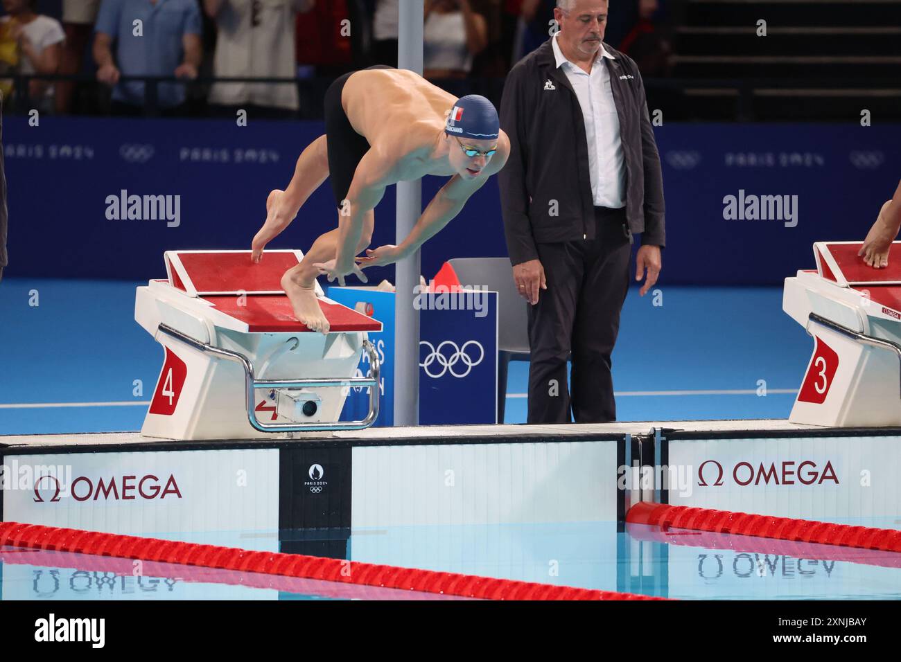 Paris, Ile de France, France. 31st July, 2024. Leon Marchand (France ...